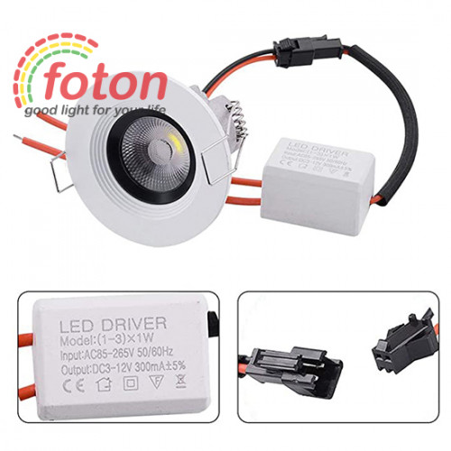 Mini LED Spotlights, round, 3W, driver included